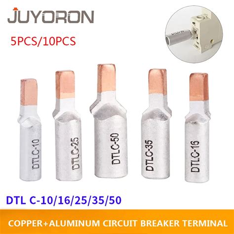 Dtl C45 1016253550 Mm2 회로 차단기 구리 알루미늄 케이블 터미널 베어 터미널 케이블 러그 와이어 커넥터 조인트 키트단말기 Aliexpress