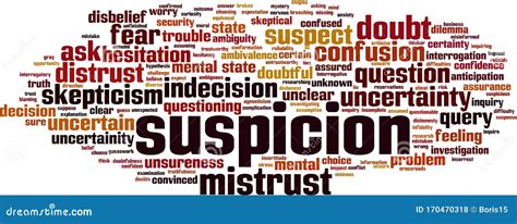 Suspicion Word Cloud Stock Vector Illustration Of Mistake 170470318