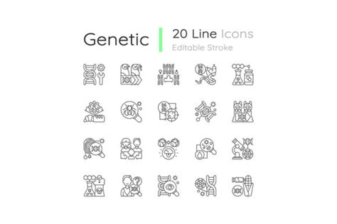 Genetic Engineering Linear Icons Set Graphic By Bsd Studio Creative