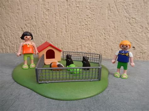 PLAYMOBIL ENCLOS Cochons D Inde Cobayes Avec 2 Enfants EUR 5 00