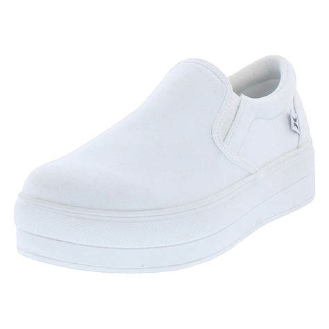 Hurley Womens Bacona Ladies Slip On Platform Shoe White Sneakers