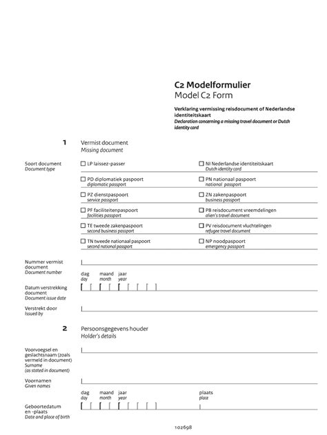 Fillable Online C2 Modelformulier Model C2 Form Fax Email Print