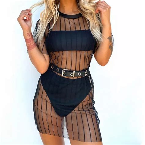 Women Sexy Mesh Sheer Bikini Cover Ups Swimwear Swimsuit Bathing Beach