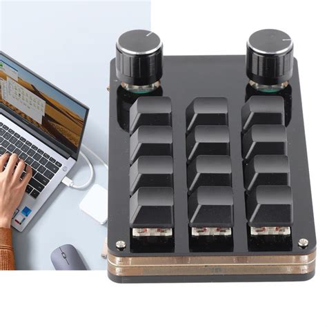Sudi Red Switch Macro Keyboard Plug And Play Ergonomic Customized Knobs Usb Mini Keypad For
