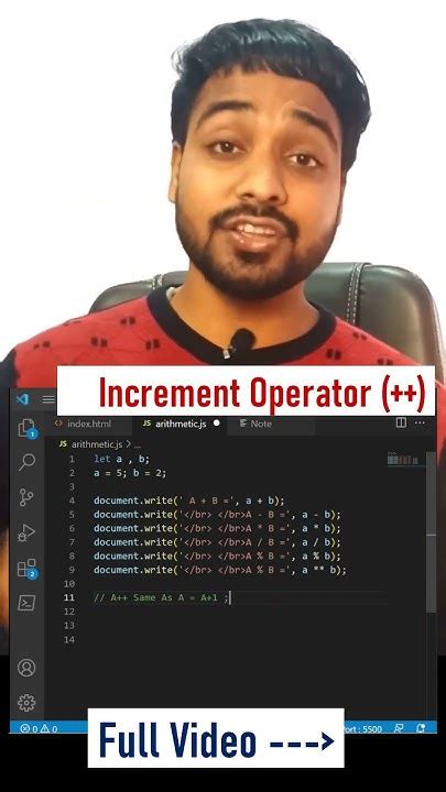 Increment Operator In Javascript Youtube