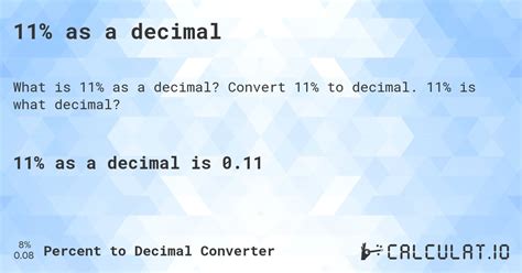 11 As A Decimal Calculatio