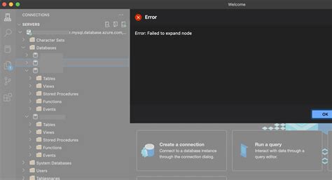 Error Failed To Expand Node When Clicking On A Database To Expand It
