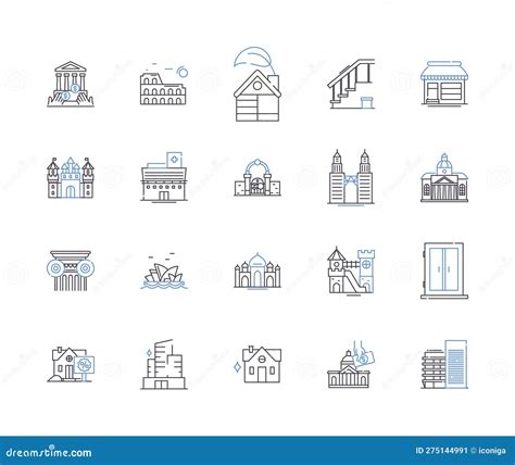 Accomodation Services Outline Icons Collection Lodging Housing Residency Accommodations