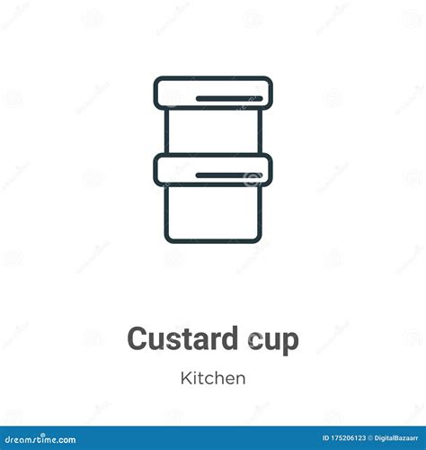 Custard Cup Outline Vector Icon Thin Line Black Custard Cup Icon Flat