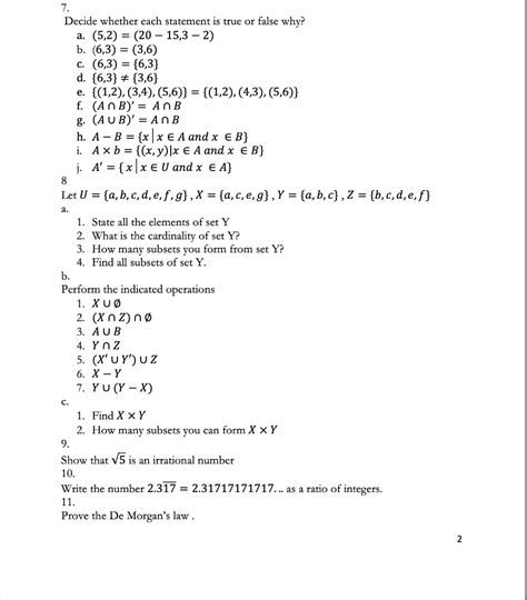 Solved Decide Whether Each Statement Is True Or False Chegg Com