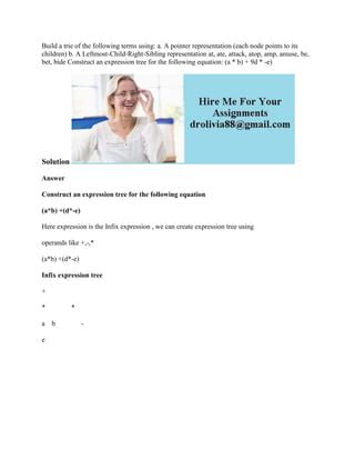 Build A Trie Of The Following Terms Using A A Pointer Representation Docx