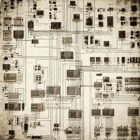 Diagram Of Networked Devices As One Line Stable Diffusion Online