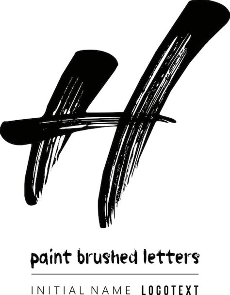 Premium Vector Vector Icon Of Letter H With Ink Stroke H Black