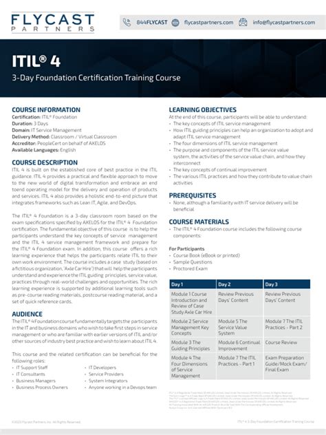 Itil 4 Foundation Certification Training Course Pdf It Service Management Business