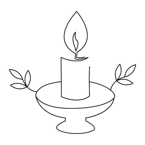 Premium Vector One Continuous Line Drawing Of Candle Lighted And