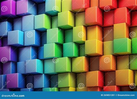 Abstract Background Of Cube Blocks Wall Stacking Design Stock Illustration Illustration Of
