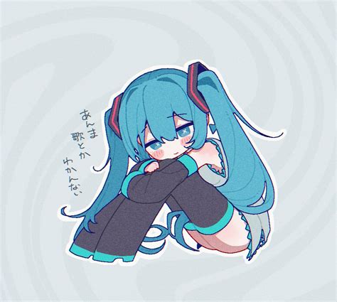 Banananosongen Hatsune Miku Vocaloid 1girl Aqua Eyes Aqua Hair