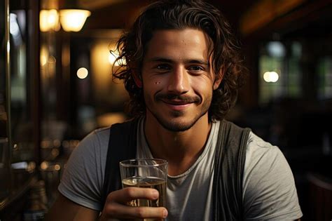Refrescante Sorbo De Agua Fría Después Del Entrenamiento Ia Generativa
