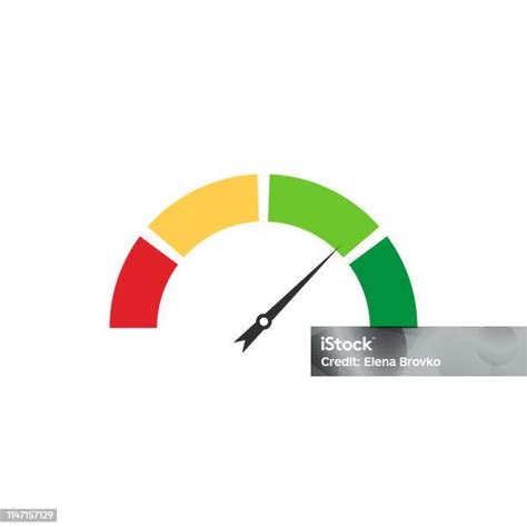 속도계 아이콘 흰색 배경에 고립입니다 벡터 일러스트입니다 계기판 측정기에 대한 스톡 벡터 아트 및 기타 이미지 계기판 측정기 노랑 녹색 Istock