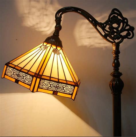 Tiffany Floor Lamps Werfactory Mission Hexagon Stained Glass Arched