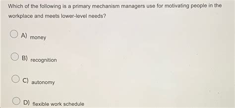 Solved Which Of The Following Is A Primary Mechanism Chegg