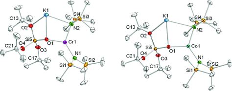 Color Online Molecular Structures Of Complexes 1 Left And 3 Download Scientific Diagram