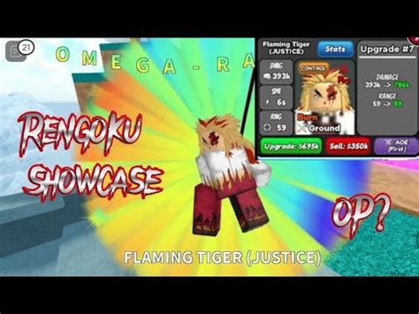 All Star Tower Defense Showcase Flaming Tiger Justice Rengoku Youtube