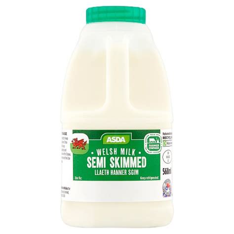 Asda Semi Skimmed Welsh Milk 568ml Really Good Culture