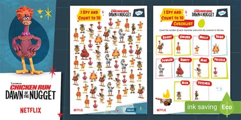 FREE Chicken Run Dawn Of The Nugget I Spy And Count Activity