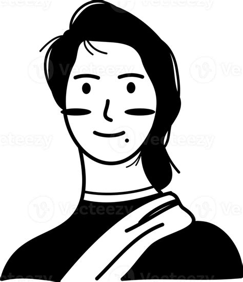 Cute Beautiful Women Doodle Icon 35995267 Png