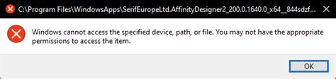 Unable To Install Any V2 App V2 Bugs Found On Windows Affinity Forum