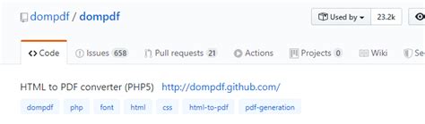 Outdated Repo Description · Issue 2120 · Dompdfdompdf · Github