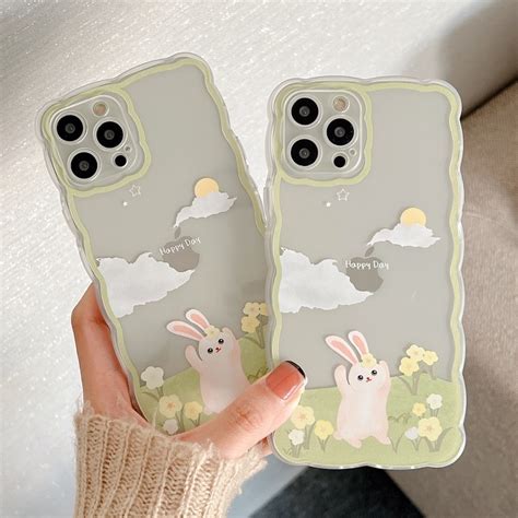 เคสโทรศัพท์มือถือ ป้องกันเลนส์ กันกระแทก ลายดอกไม้ กระต่าย สําหรับ