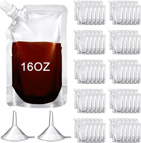 Meanplan 100 Pcs Plastic Pouches Bulk Reusable Squeeze