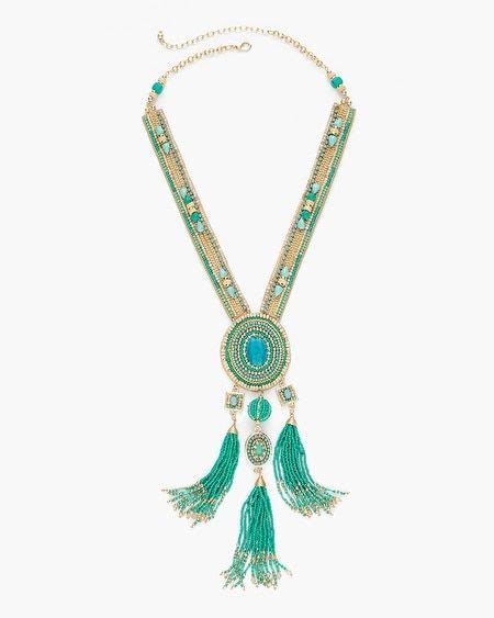 Cool Seed Bead Tassel Necklace Chicos Jewelry Beaded Tassel Necklace