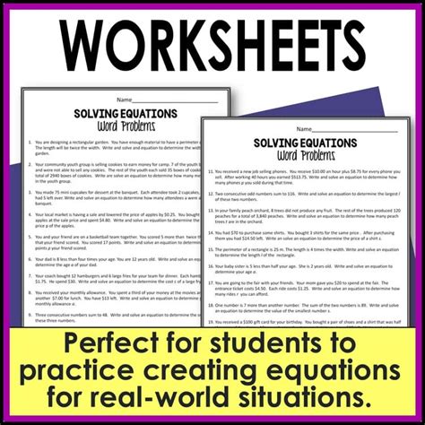 Solving Equations Word Problems 7th Grade Math Practice By Make Sense Of Math