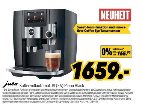 Jura Kaffeevollautomat J8 Ea Piano Black Angebot Bei Medimax