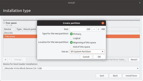 Uefi No EFI System Partition Option For Ubuntu 18 10 Ask Ubuntu