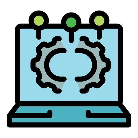 Laptop Showing Interconnected Gears Symbolizing Software Integration 55585378 Vector Art At Vecteezy