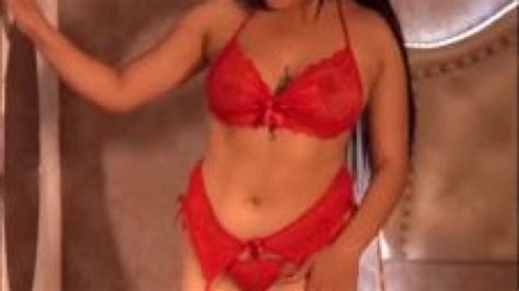 Solo Brunette With Natural Tits Wearing Red Lingerie Cum Tits Ullu T Llu