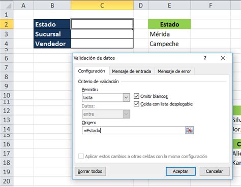 Capacitate Excel Listas Condicionadas