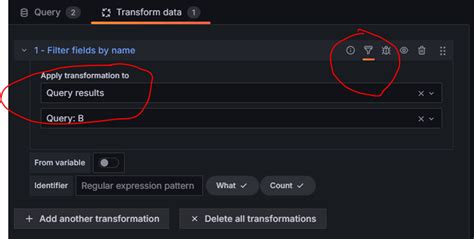 how to apply transformations to certain query or expression