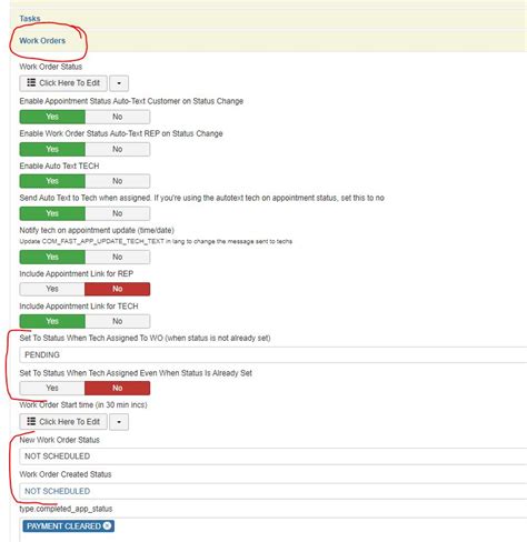 Auto Assign Work Order Status When Created Andor When Technician