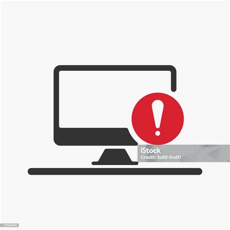 경고 주의 공격자 경고 표시 컴퓨터 모니터 화면에 느낌표 인터넷 위험 기호 아이콘의 경고를 조심 보안 Vpn 보호 개념입니다 벡터 일러스트레이션을 참조하십시오 실수에 대한