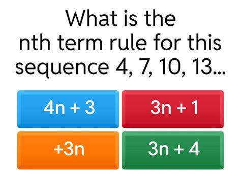 Nth Term And Sequence Quiz