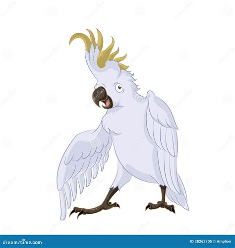 Cartoon Cockatoo Parrot Coloring Book Funny Illustration