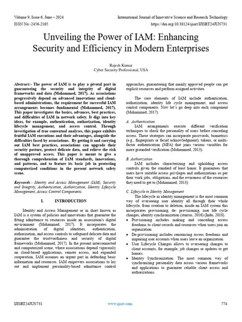 Unveiling The Power Of Iam Enhancing Security And Efficiency In Modern Enterprises Pdf