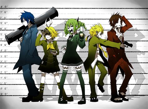 Hatsune Miku Kagamine Rin Kagamine Len Kaito And Meiko Vocaloid