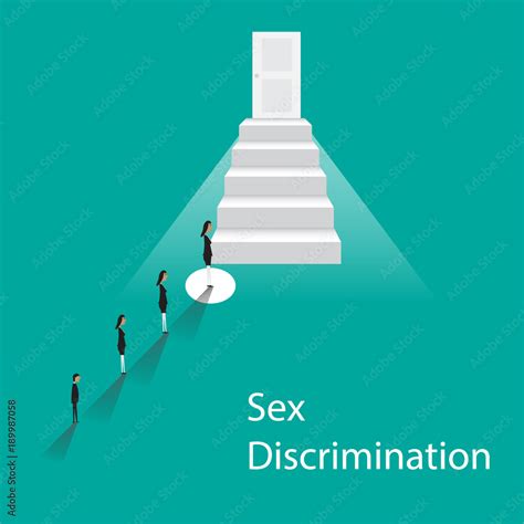 Gender Discrimination Concept Male Discrimination At Work Flat Cartoon Illustration Stock