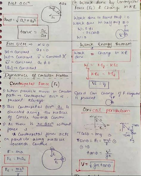 Circular Motion Physics Short Handwritten Notes Pdf 📚